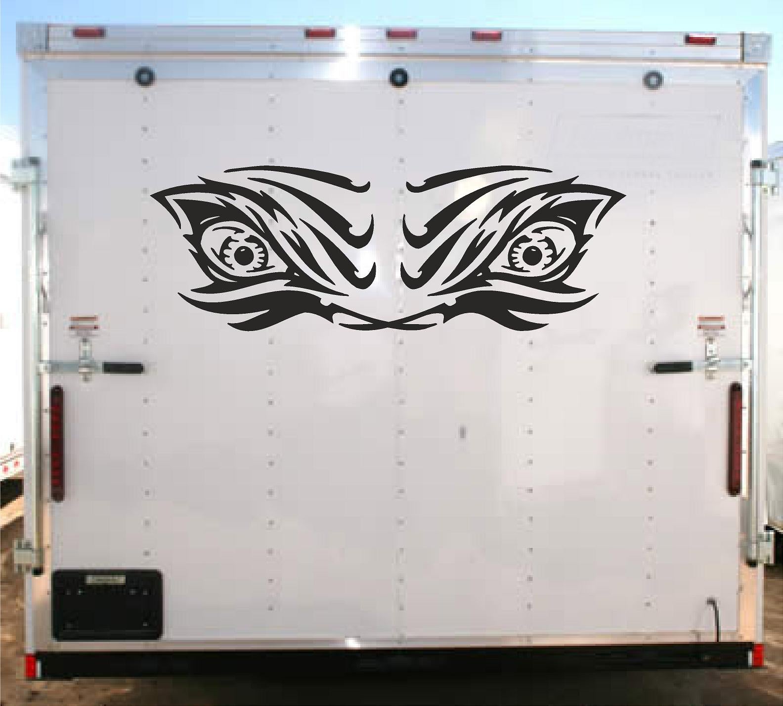 Eyes 3 Racing Trailer Decal Vinyl Decal Custom Text Trailer Sticker ...