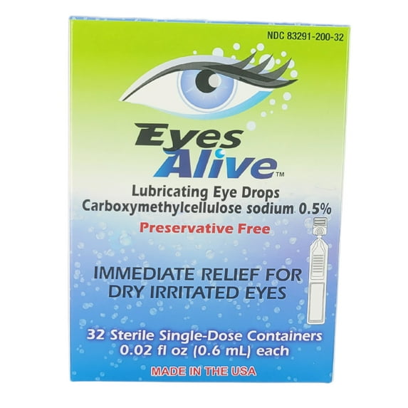Eyes Alive Preservative-Free Soothing Eye Drops, 0.6 ml, 32 Pack ...