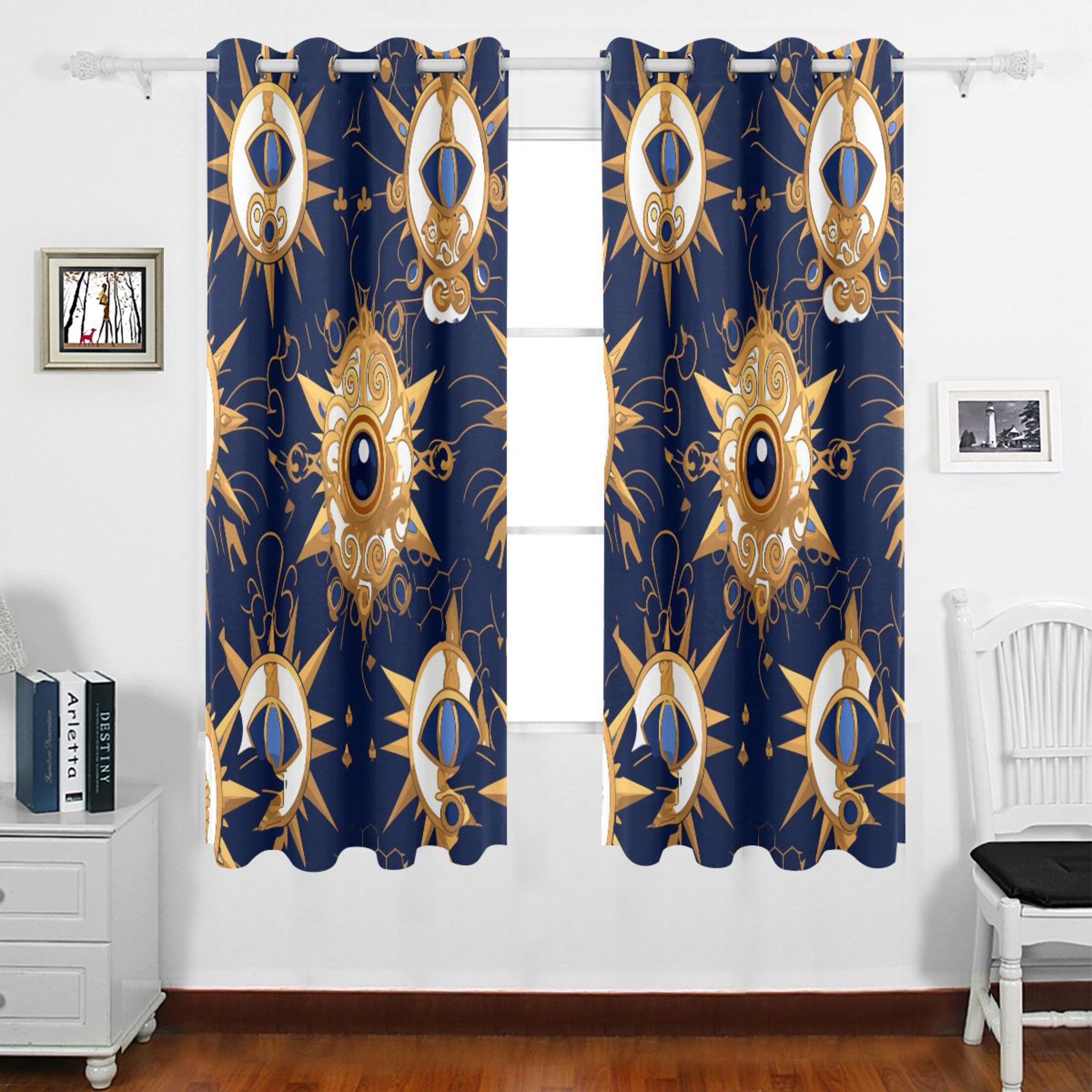 Eyes Bohomia Grommet Blackout Curtains Thermal Insulated Window Curtain ...