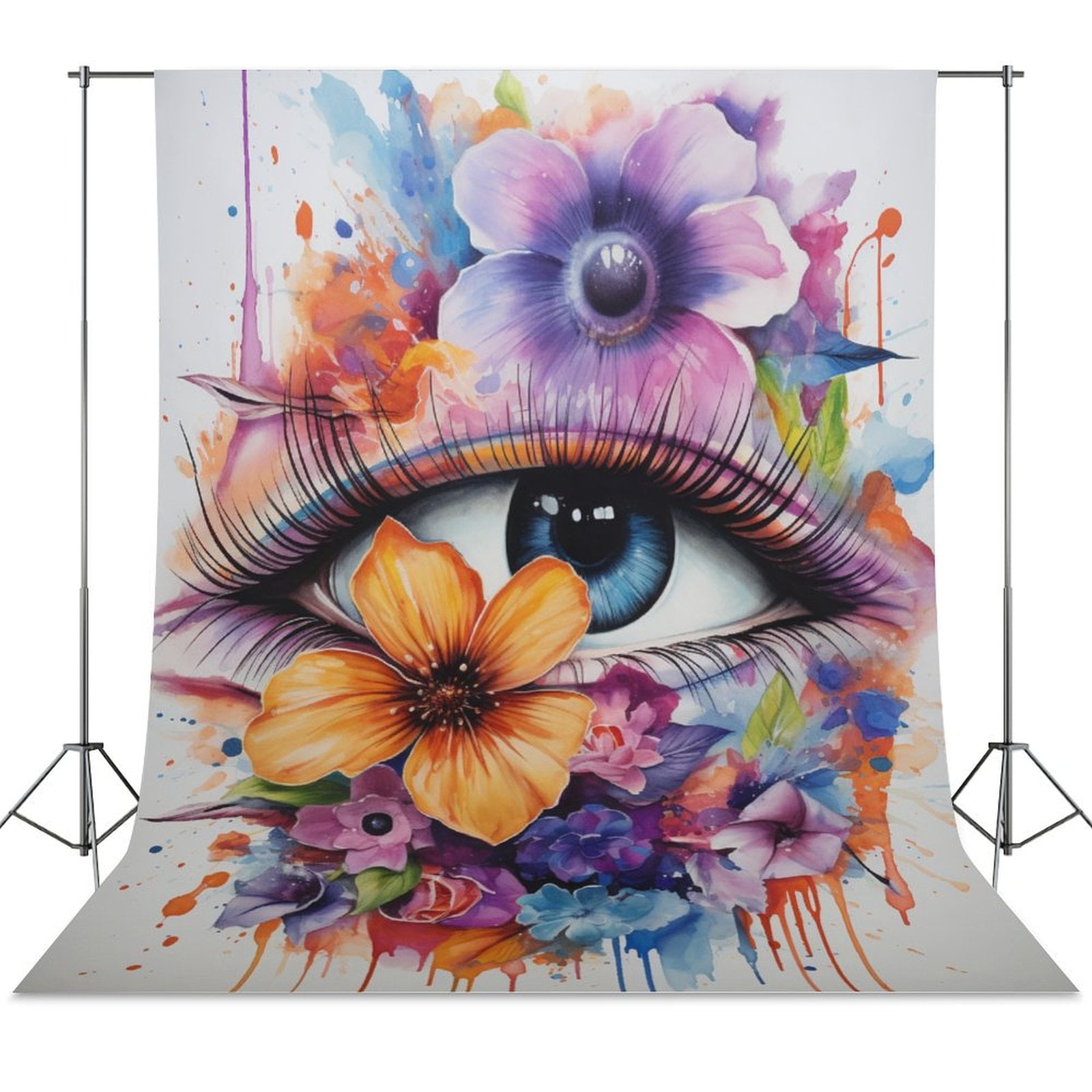 Eyes Combined with Flowers Backdrop Background for Photography Photo ...