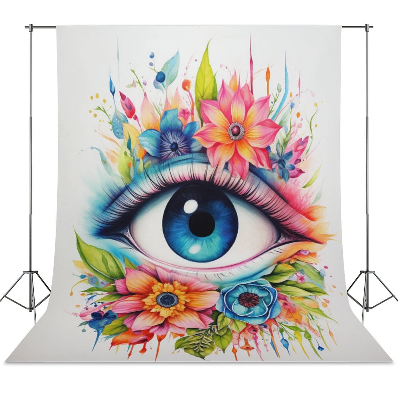 Eyes Combined with Flowers Backdrops for Photography for Party Backdrop ...