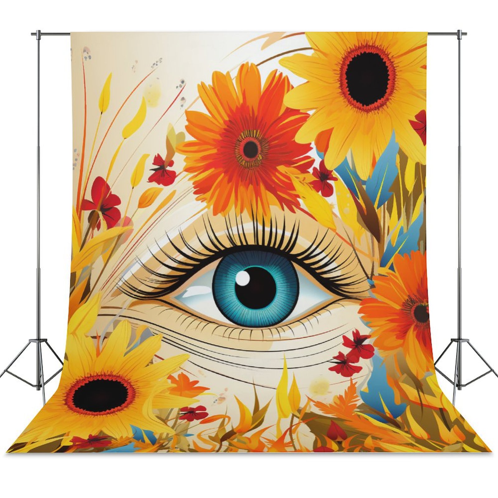 Eyes Combined with Flowers Backdrops for Photography for Party Backdrop ...