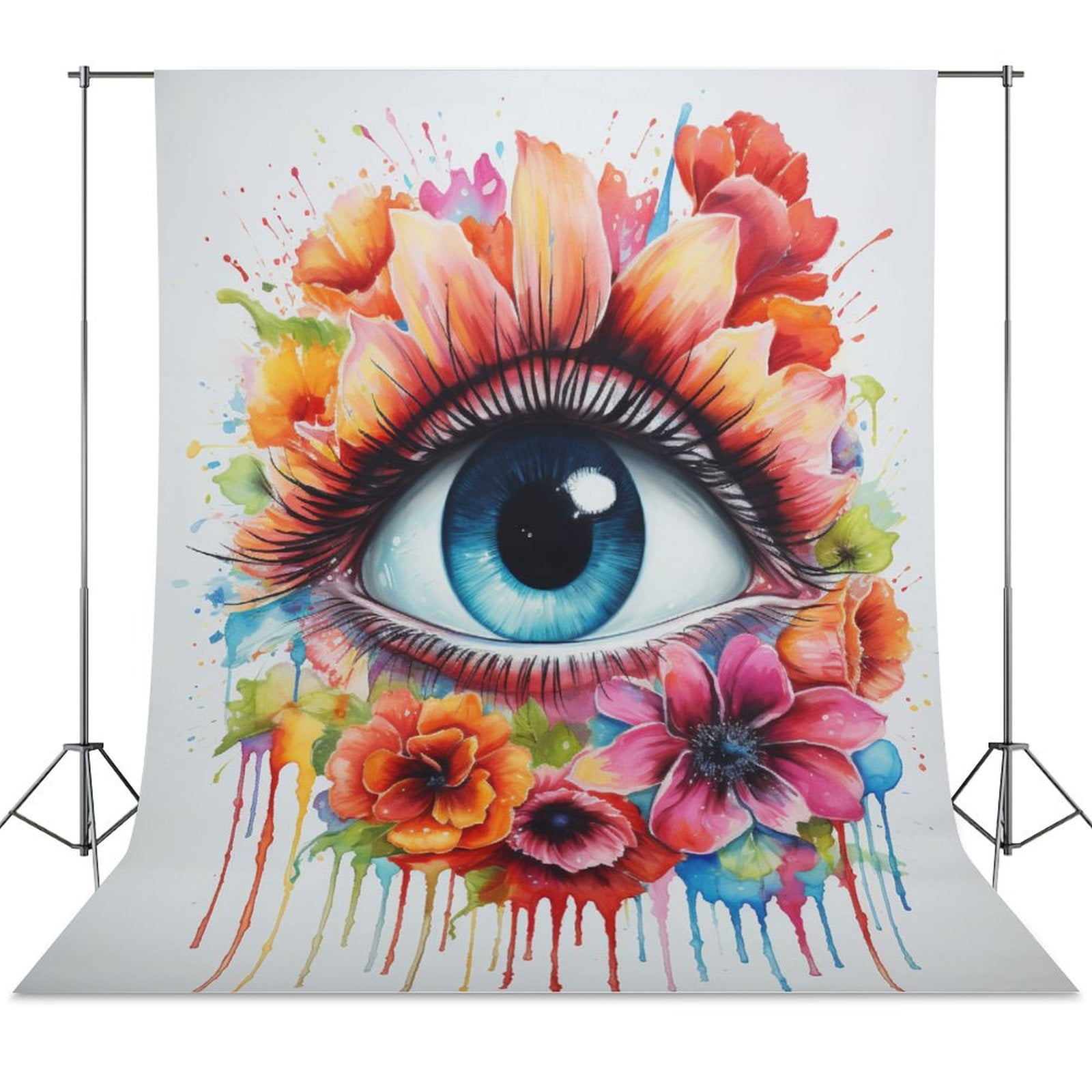 Eyes Combined with Flowers Backdrops for Photography for Party Backdrop ...