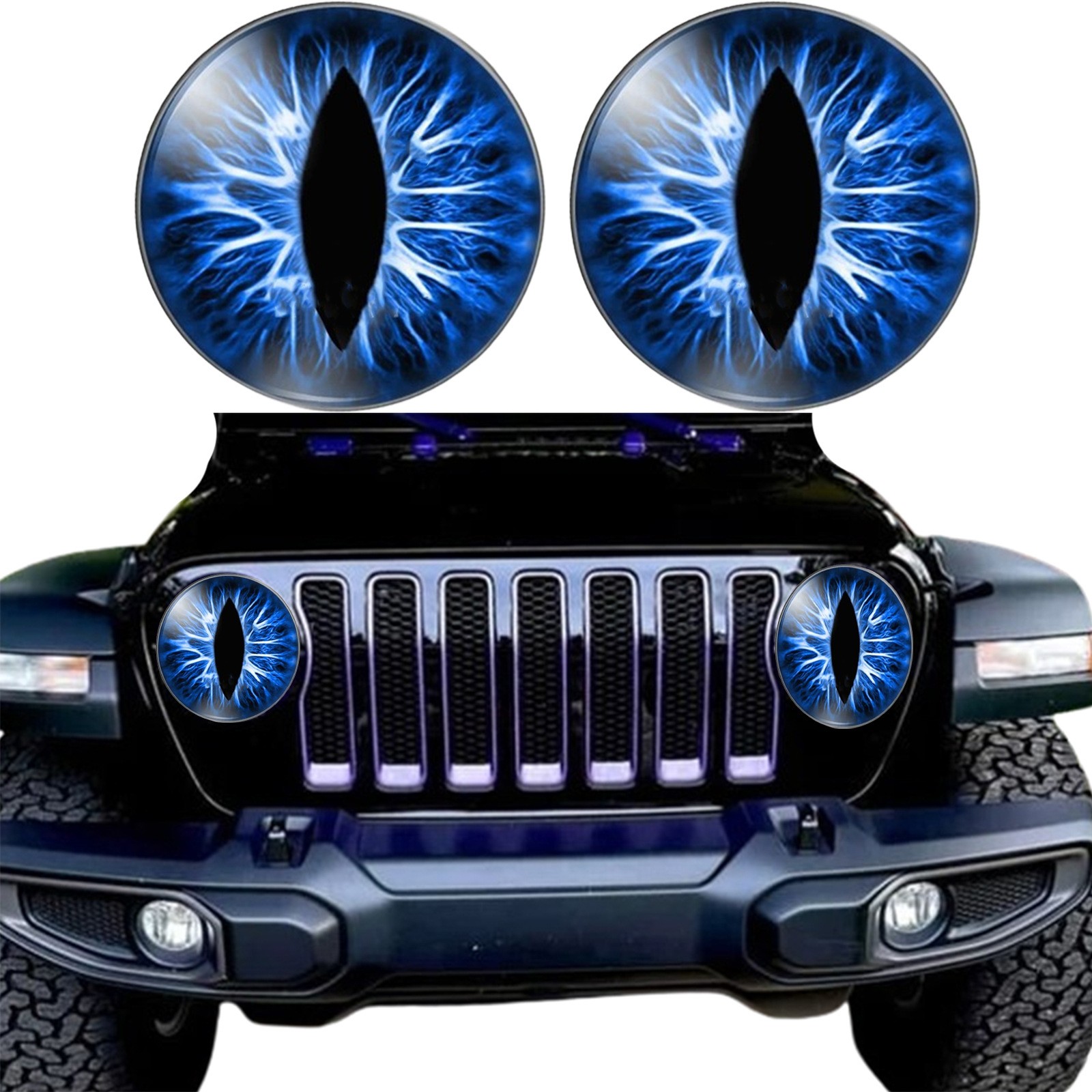 Eyes Headlight Decals Pair 3D Stereo Off Road Vehicle Headlight Decals ...