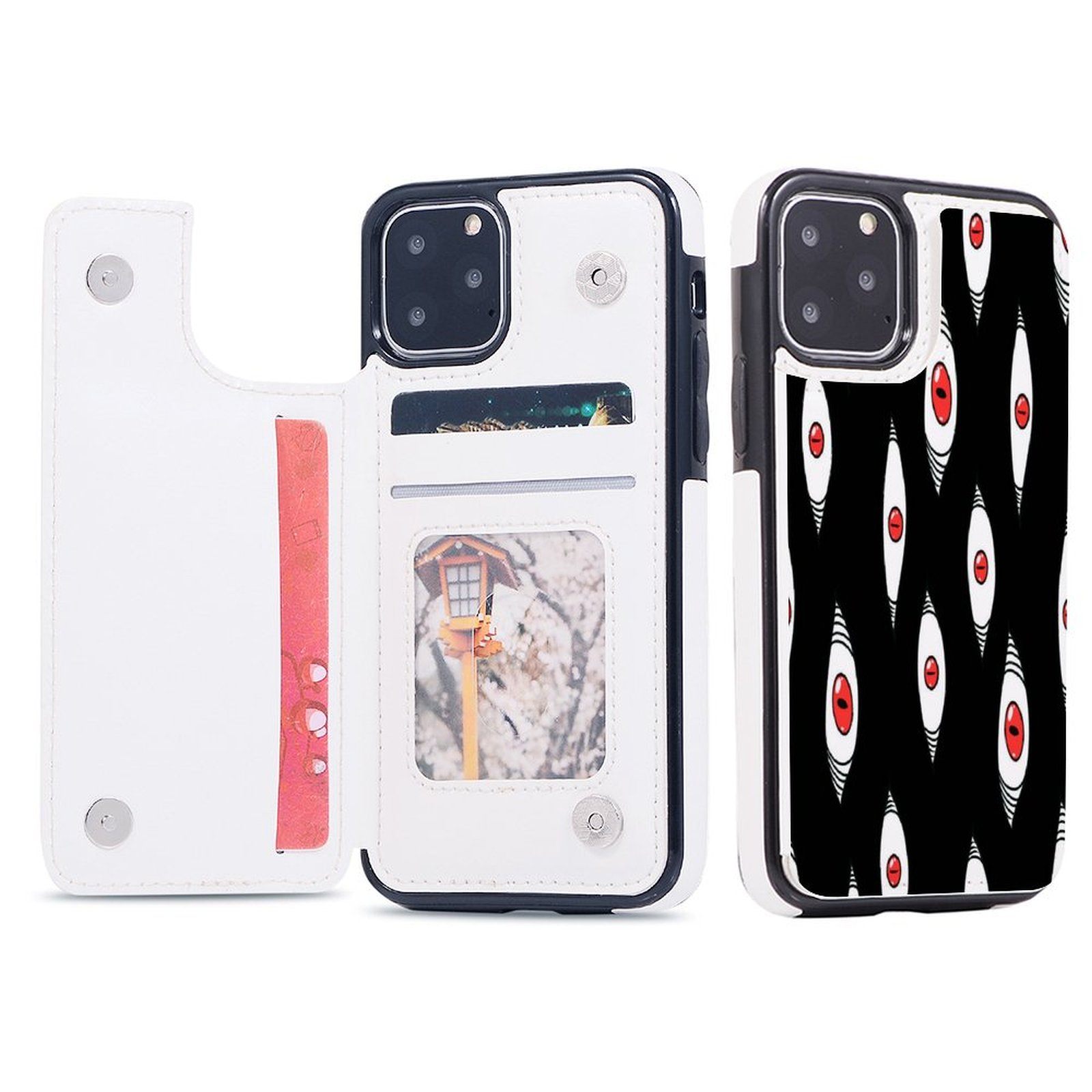 Eyes Mask Leather Wallet Case for iPhone 16 15 14 13 12 11 Pro Max ...