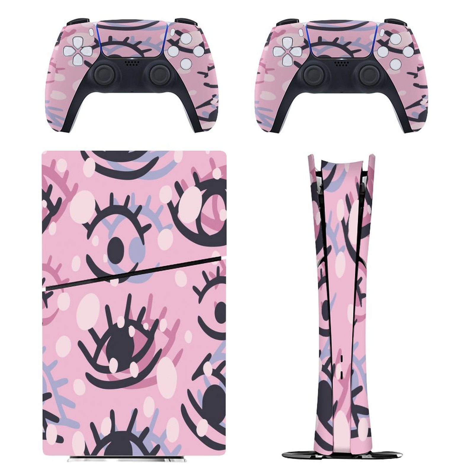 Eyes, Odd Shapes, Pink PS5/PS5 Slim Digital Disc Skin Sticker For ...