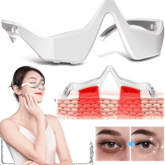 Under Eyes Red Light Therapy Massager Glasses,Microcurrent Eye face led ...