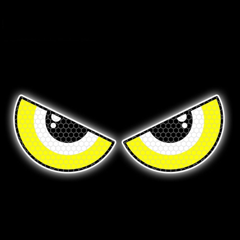 Eyes Shape Red Yellow 14.5cm Motorcycle Helmet Decals Electric Vehicles ...