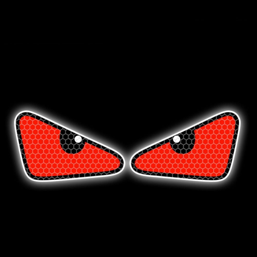 Eyes Shape Red Yellow 14.5cm Motorcycle Helmet Decals Electric Vehicles ...