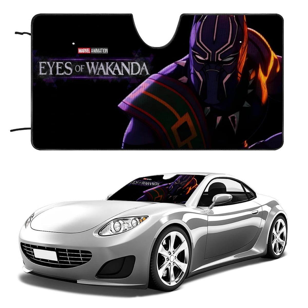 Eyes of Wakanda-theme Windshield Sun Shade Front Protector Folding Car ...