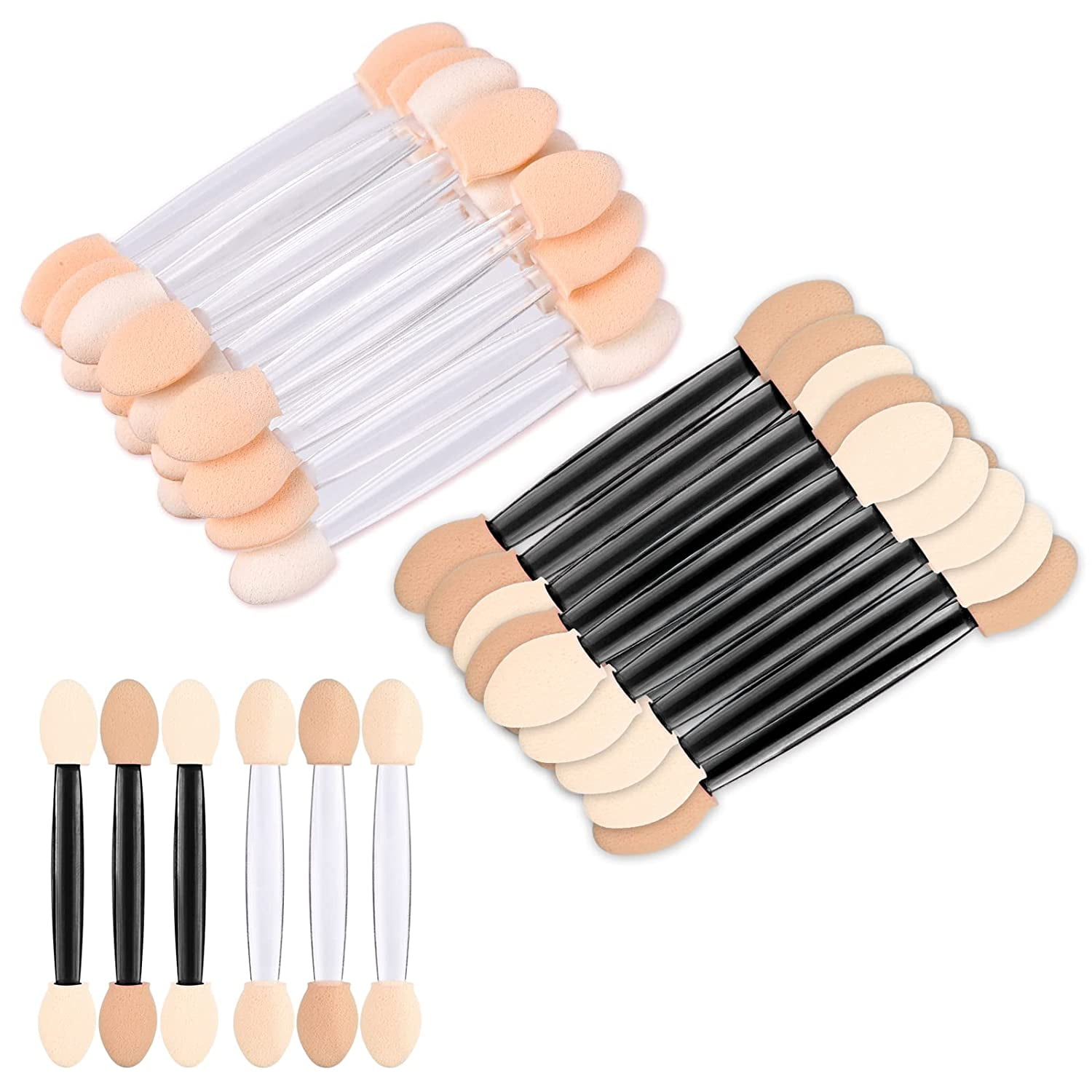 Eyeshadow Applicators, Black & Clear Eyeshadow Applicator Double Sided ...