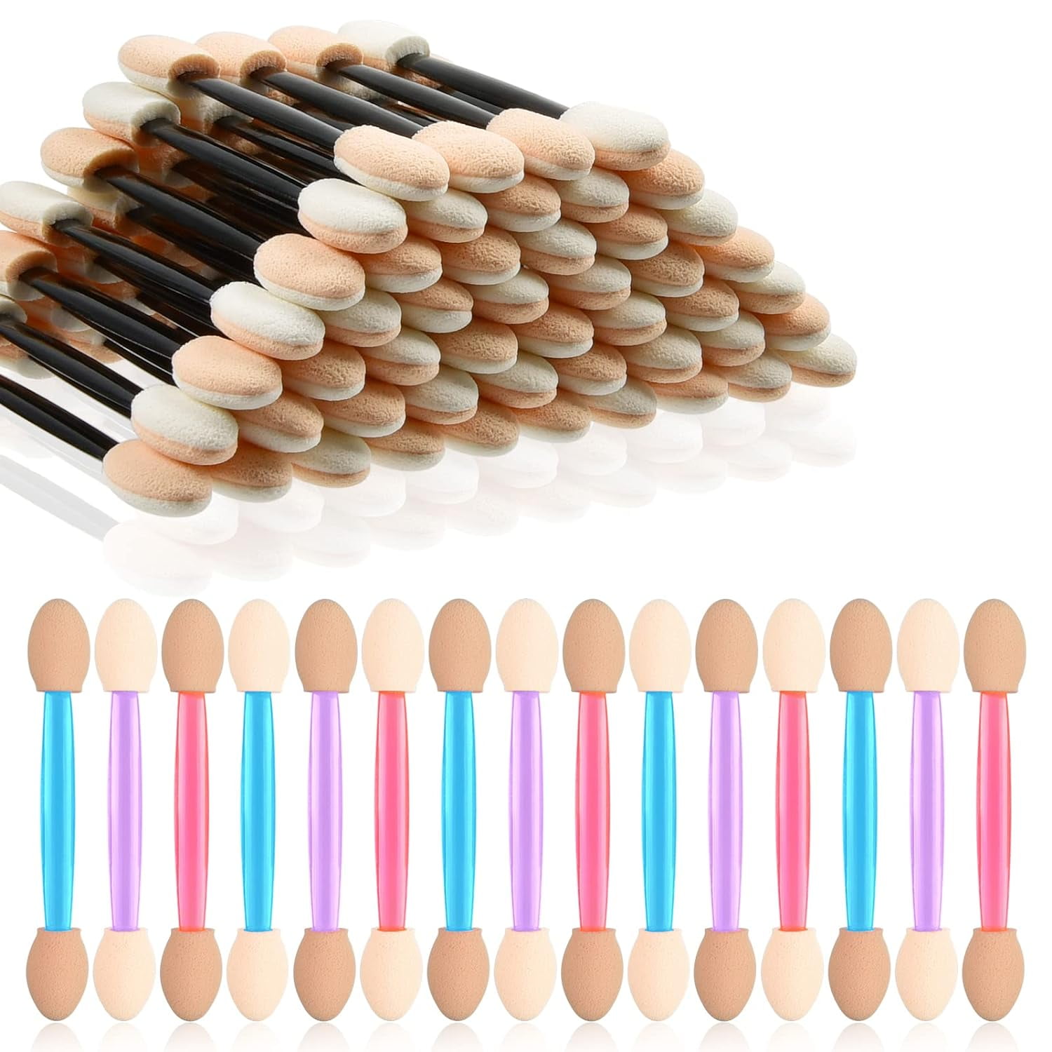 Eyeshadow Applicators, Black& Colorful Eyeshadow Applicator Double ...