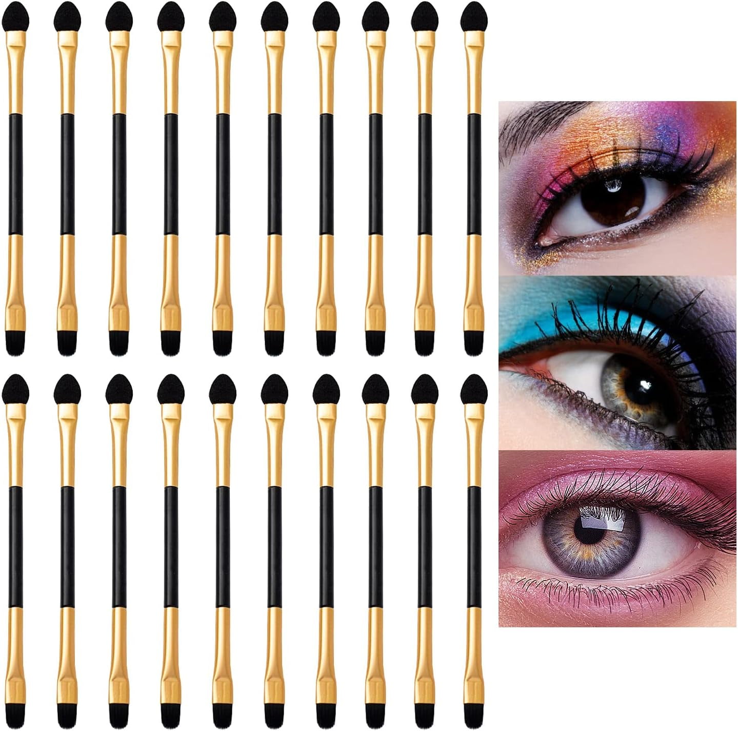 Eyeshadow Brushes, 20 PCS Double-Ended Eyeshadow Applicators Long ...