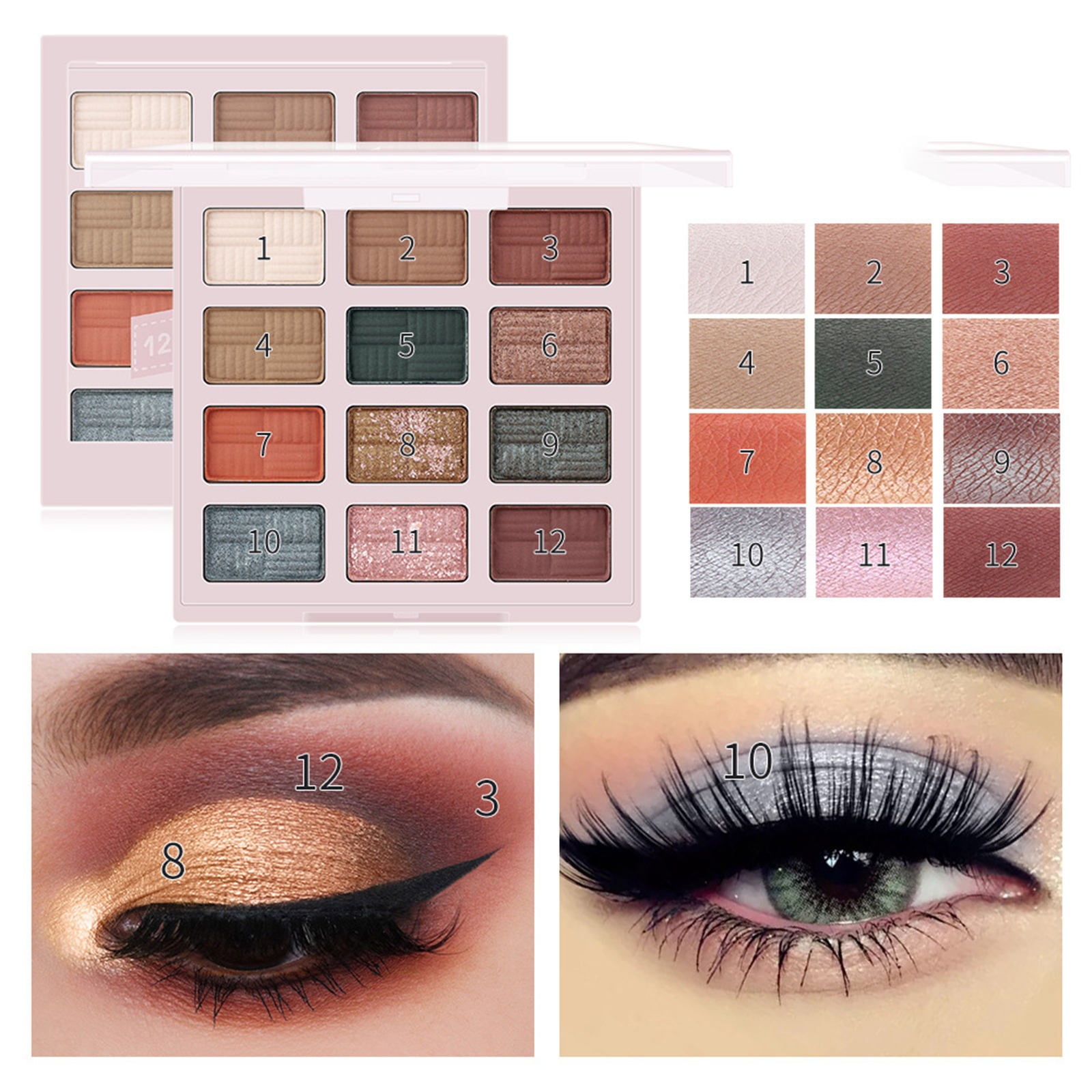 Eyeshadow Palettes 12 Colors Multi Color Eye And Long Lasting 3D ...