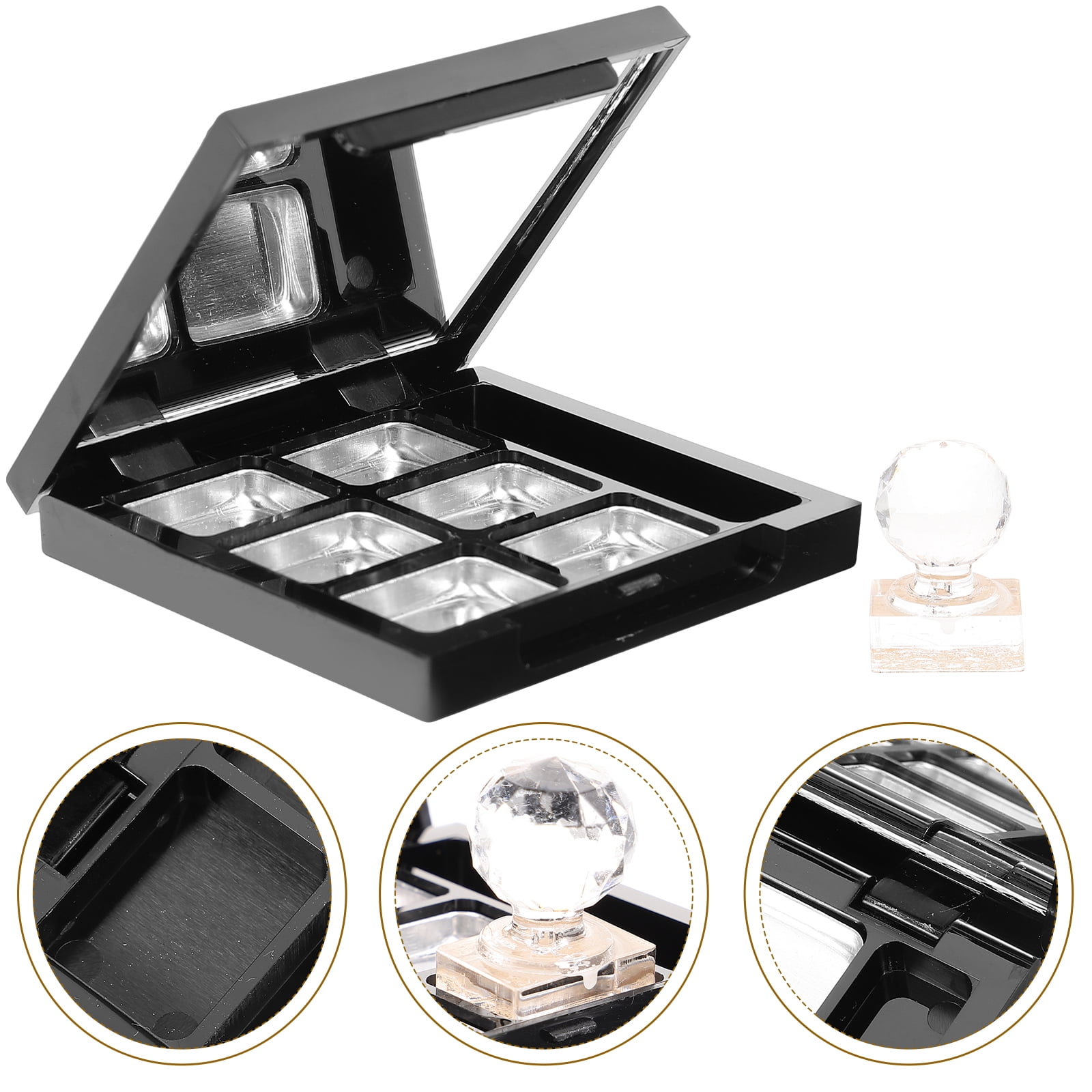 Eyeshadow Pallet With Mirror, 1 Set Compact Empty Highlighter Case ...
