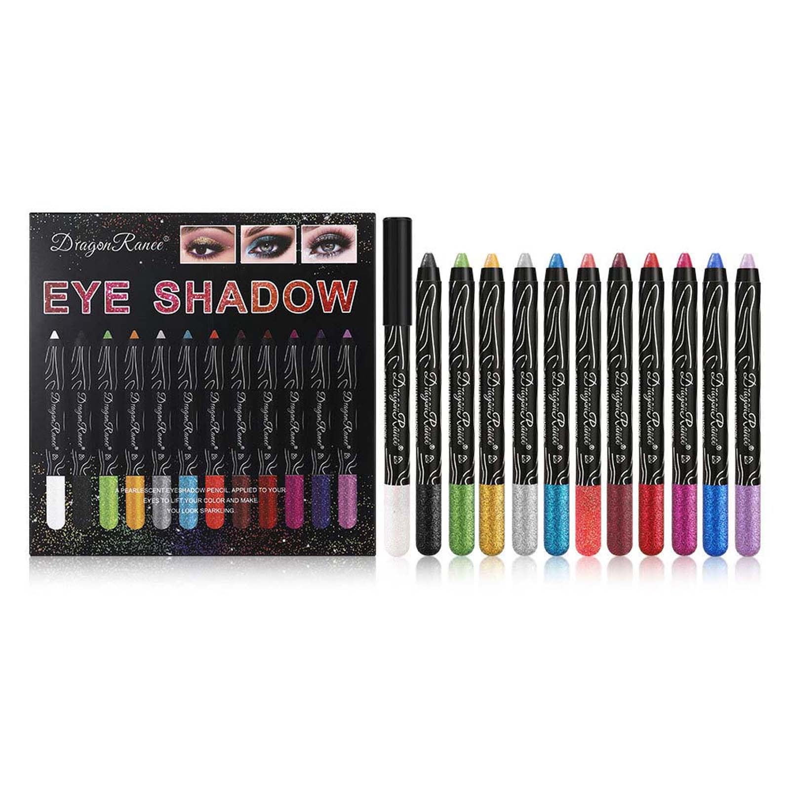 Eyeshadow Stick Set, 12 Colors Metallic Shimmer Matte Professional ...