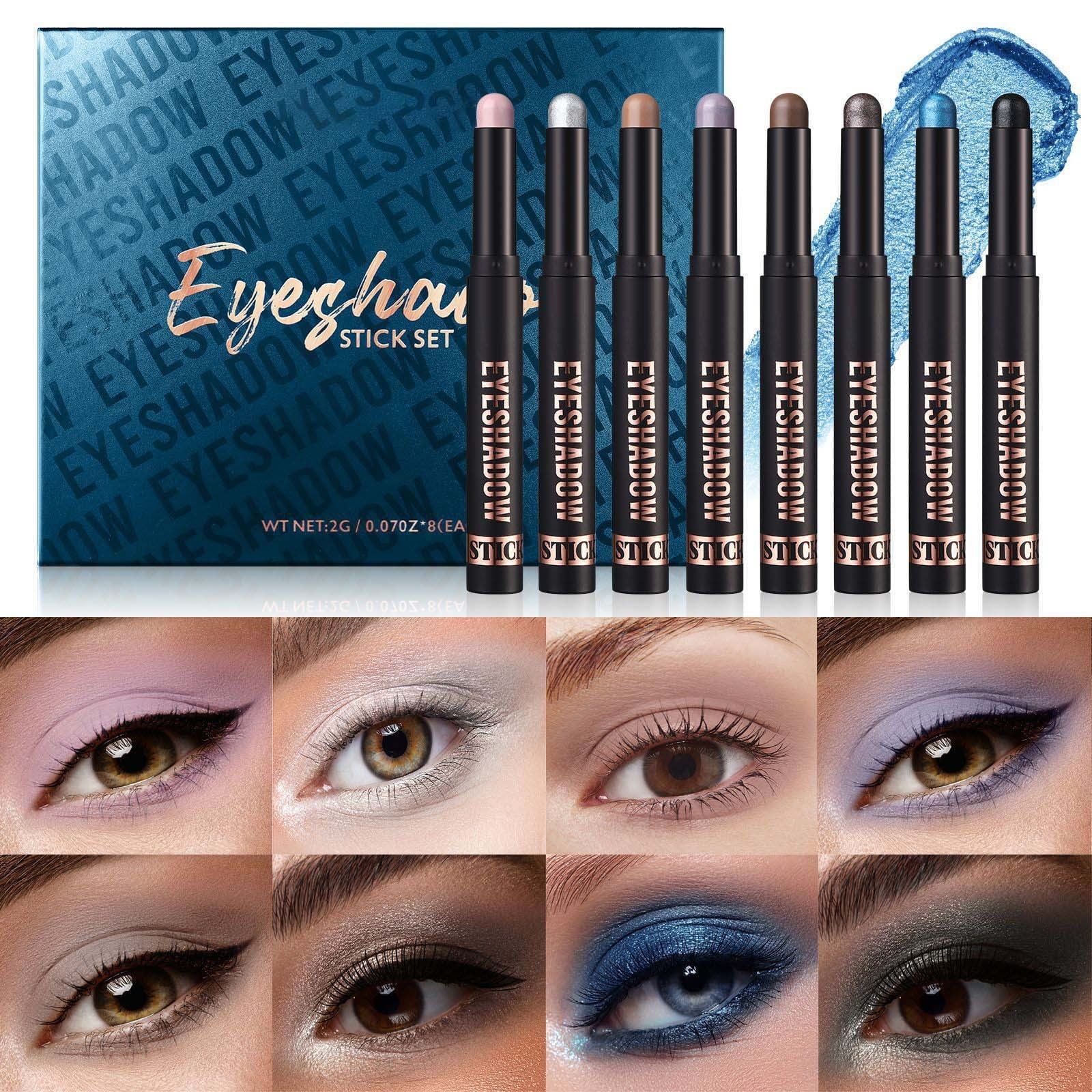 Eyeshadow Stick Set | Longwear Cream Eye Stick | Matte Finish | 8 ...