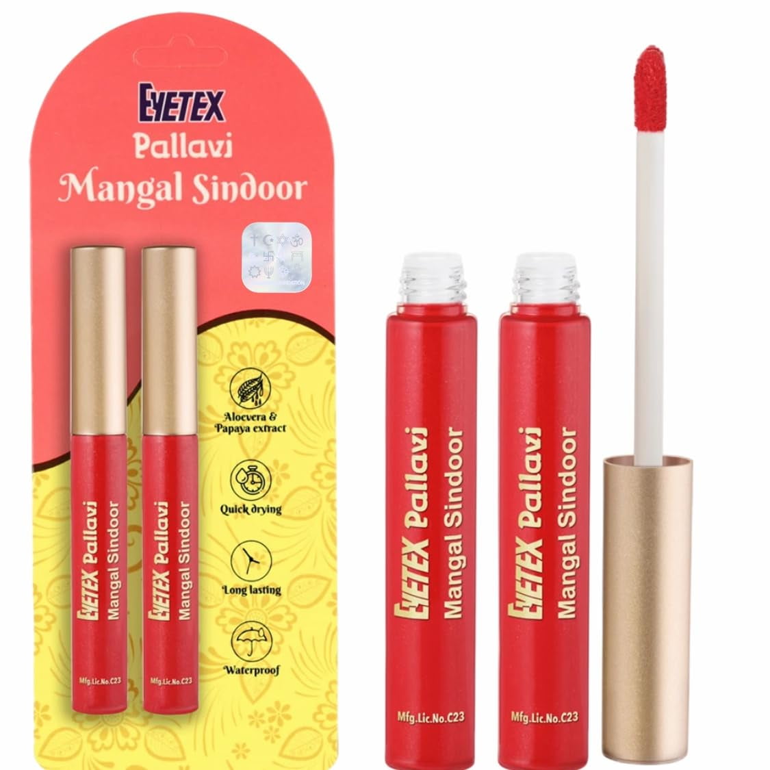 Eyetex Pallavi Sindoor Liquid Eyetex Mangal Sindoor 6g Maroon Pack ...