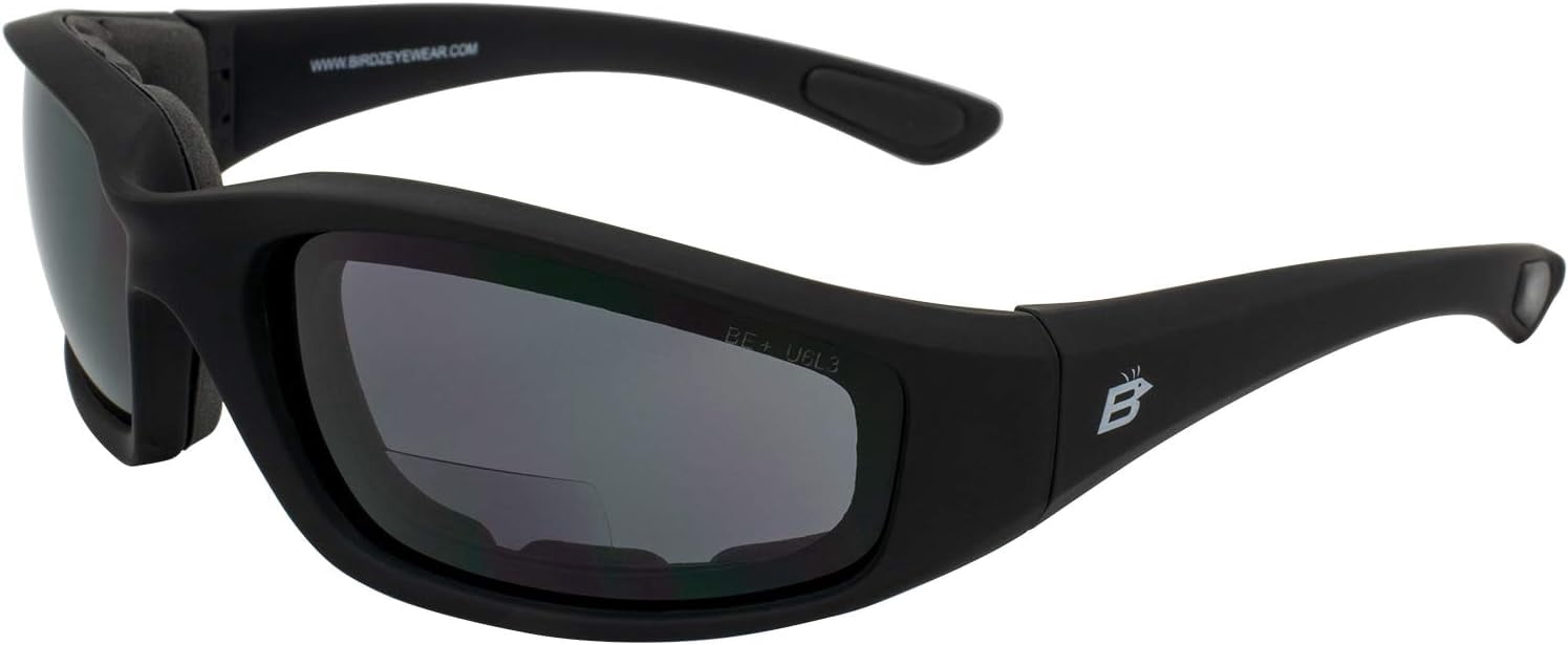 Eyewear Oriole Padded Safety Bifocal Motorcycle Sunglasses Black Frame ...