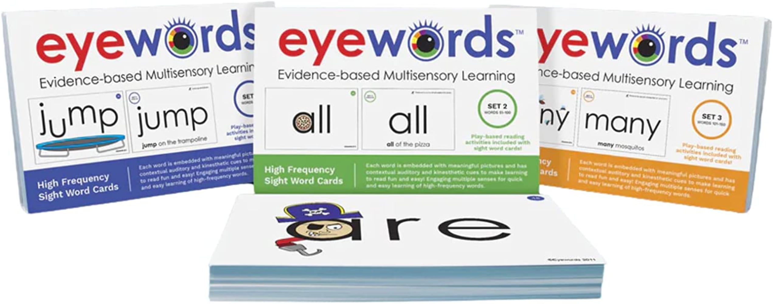 Eyewords Multisensory Sight Word Flash Cards Bundle, Sets #1-#3, Words ...