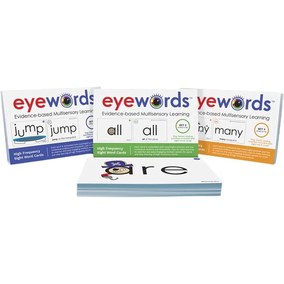 Eyewords Multisensory Sight Word Flash Cards Bundle, Sets #1-#3, Words ...