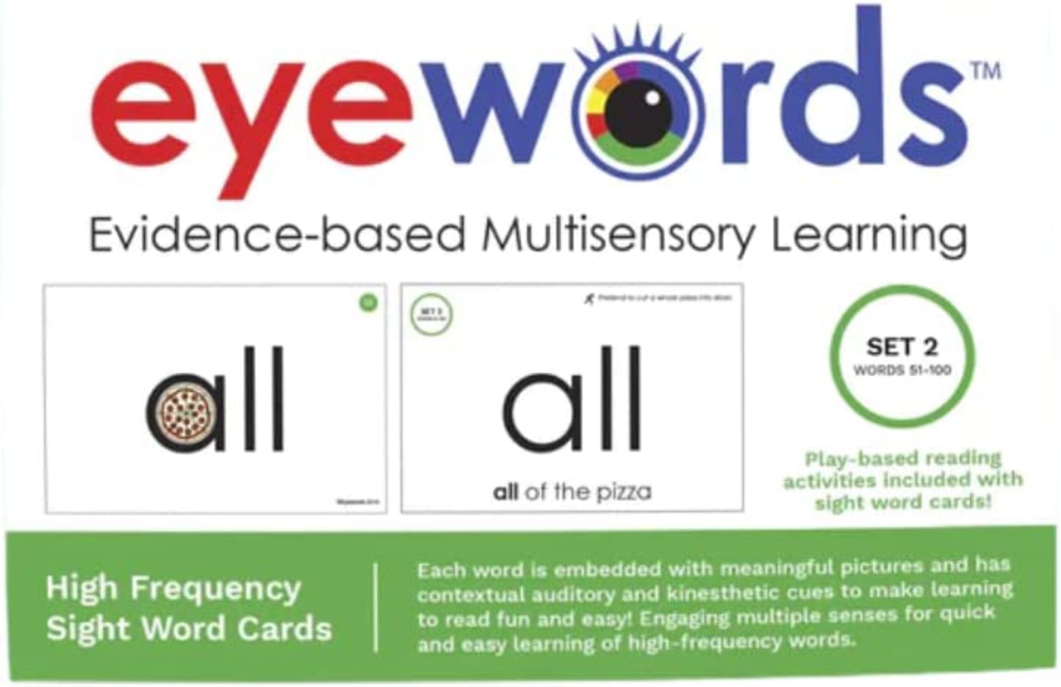 Eyewords Multisensory Sight Word Cards, Set #2, Words 51-100 - Walmart.com