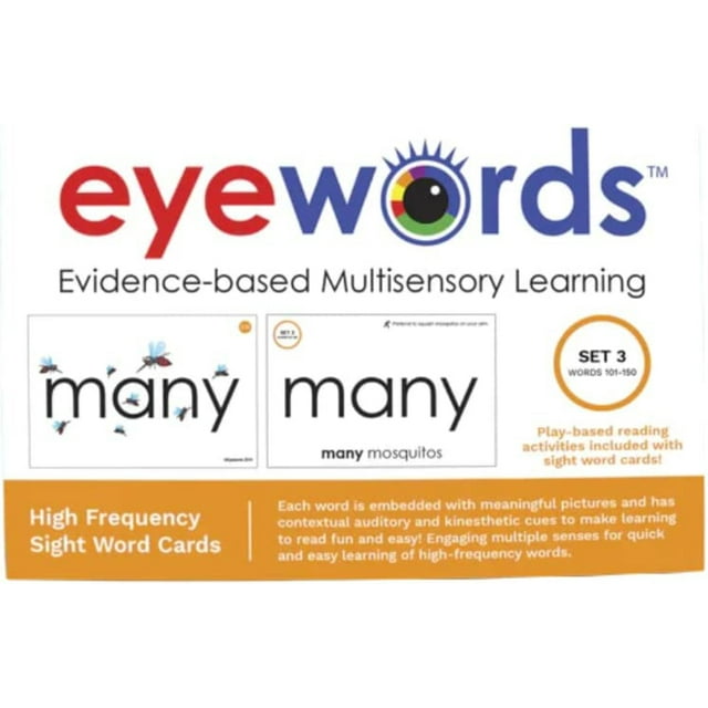 Eyewords Multisensory Sight Word Cards, Set #3, Words 101-150 - Walmart.com