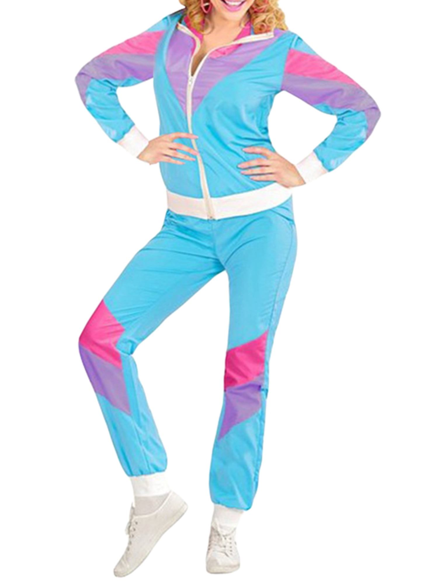 Eyicmarn 90s Hip Hop Costumes Outfits, Retro Tracksuit, Patchwork Long ...