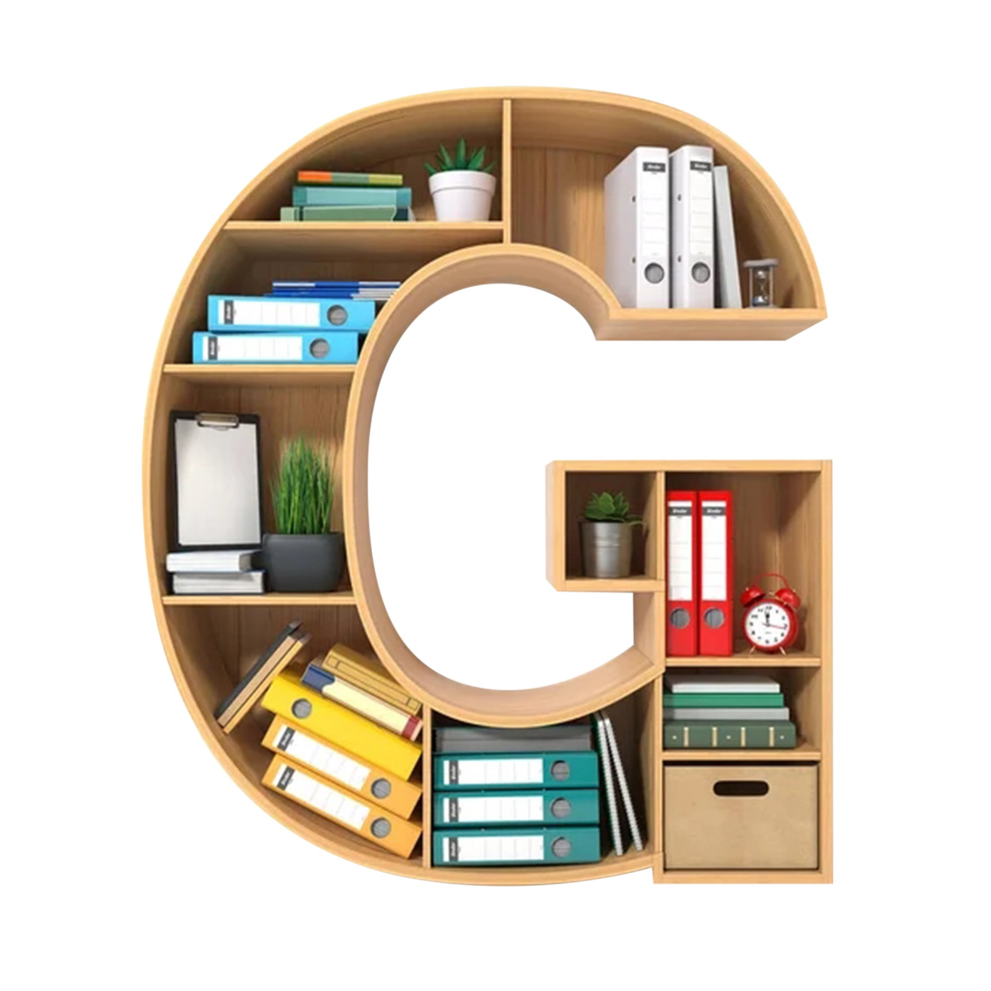 Eyicmarn A-Z Christmas Tree Letter Ornaments Hanging Acrylic Bookshelf ...