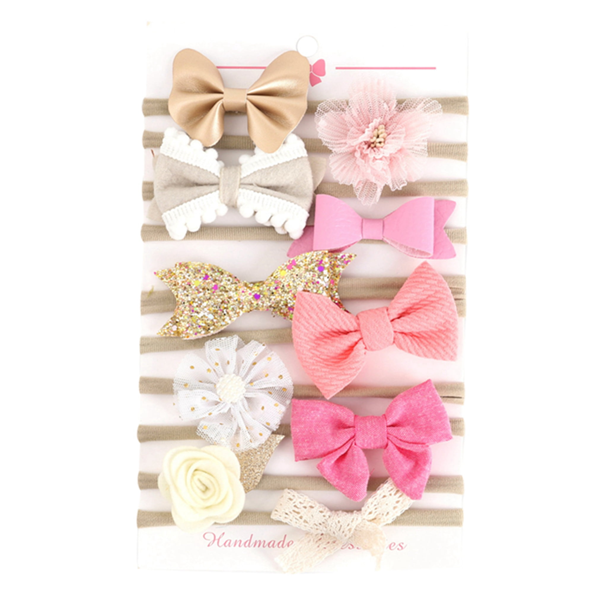 Eyicmarn Baby Girl Headbands and Hair Bows, Stretchy Nylon Hairbands ...