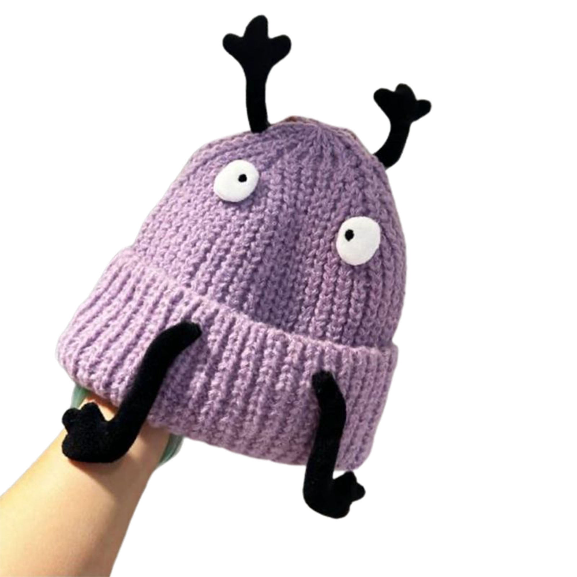 Eyicmarn Cute Winter Cap for Kids, Soft Cartoon Funny Knit Hat ...