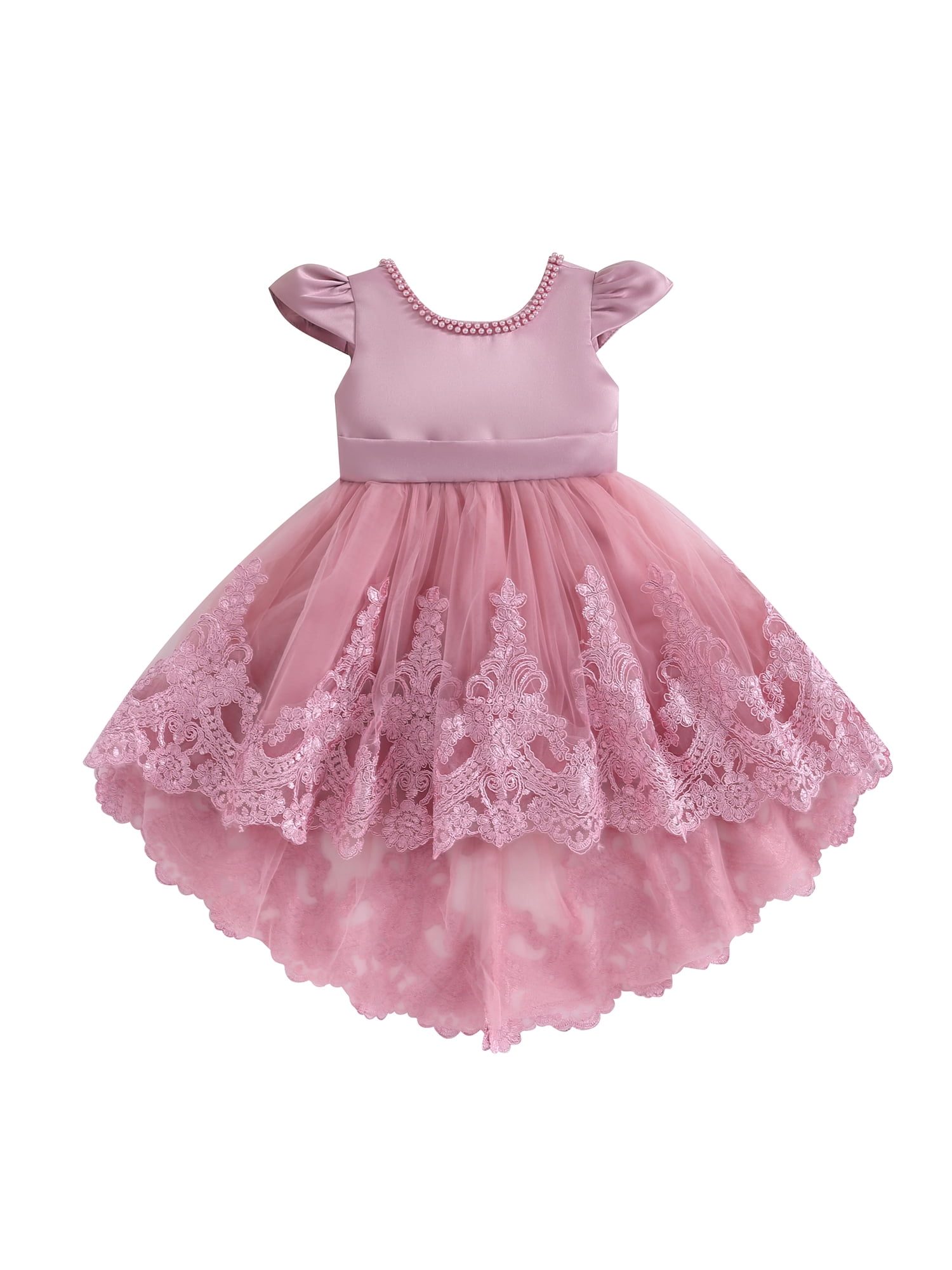 Eyicmarn Girls Summer Evening Dress Flying Sleeve Lace Floral Princess ...