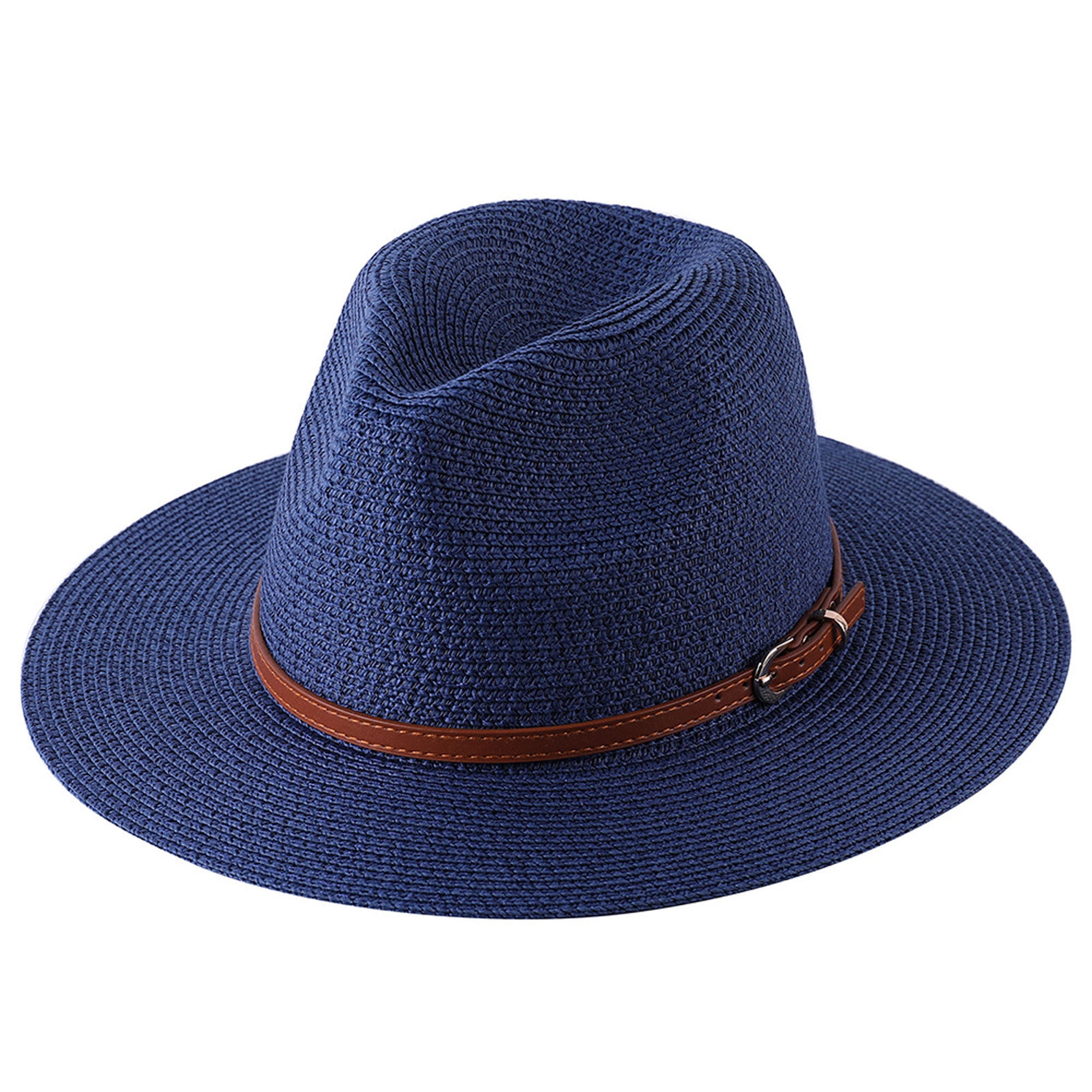 Eyicmarn Men Women Fedora Sun Hat, Summer Wide Brim Panama Straw Beach ...