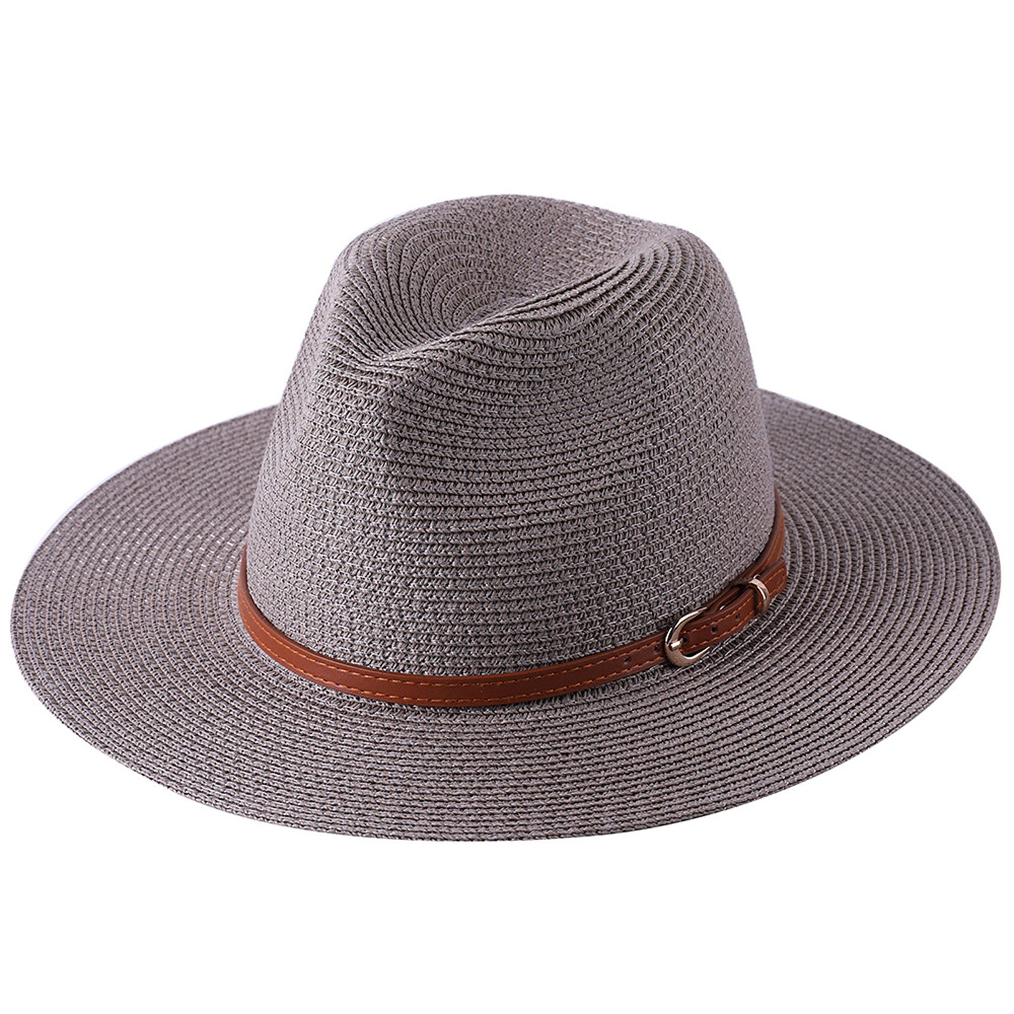 Eyicmarn Men Women Fedora Sun Hat, Summer Wide Brim Panama Straw Beach ...