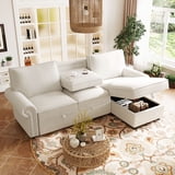 Eyisean 95" Convertible 2 in 1 Sleeper Sofa , L-Shaped Modular ...