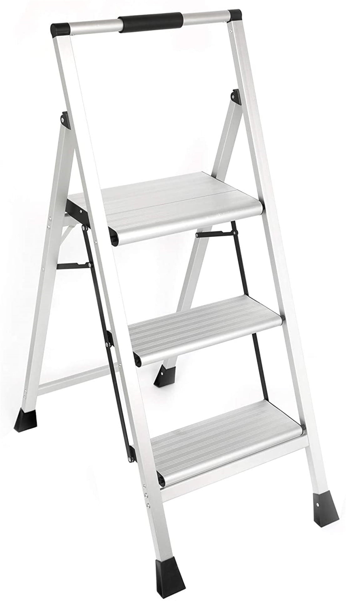 Eyliden 3 Step Stool, Lightweight Aluminum Folding Step Stool, Multi ...
