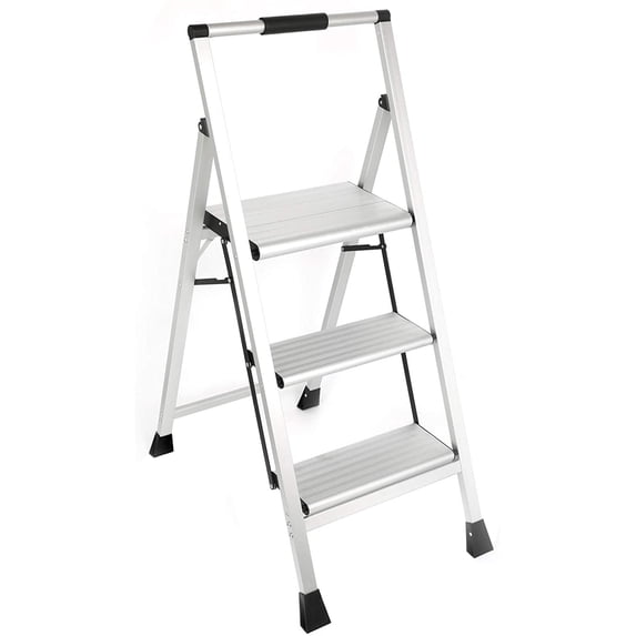 Eyliden 3 Step Stool, Lightweight Aluminum Folding Step Stool, Multi ...