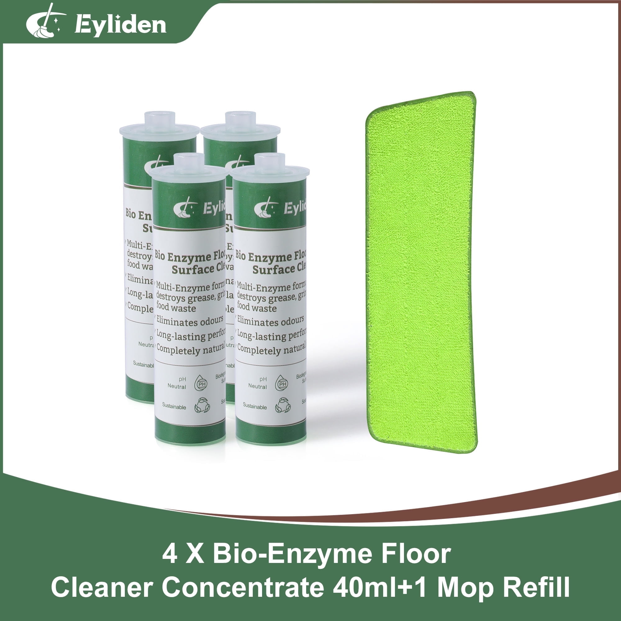 Eyliden Bio-Enzyme Floor Cleaner and Mop Head Replacement, Tile, Vinyl ...