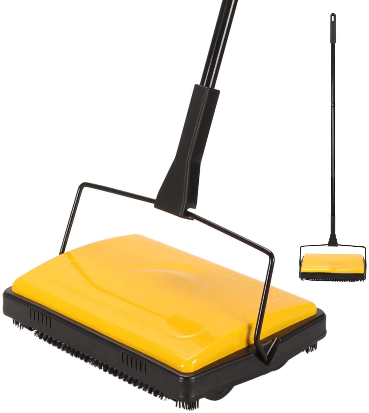 Eyliden Manual Carpet Sweeper for Low Carpets & Rugs, Easy to Empty ...