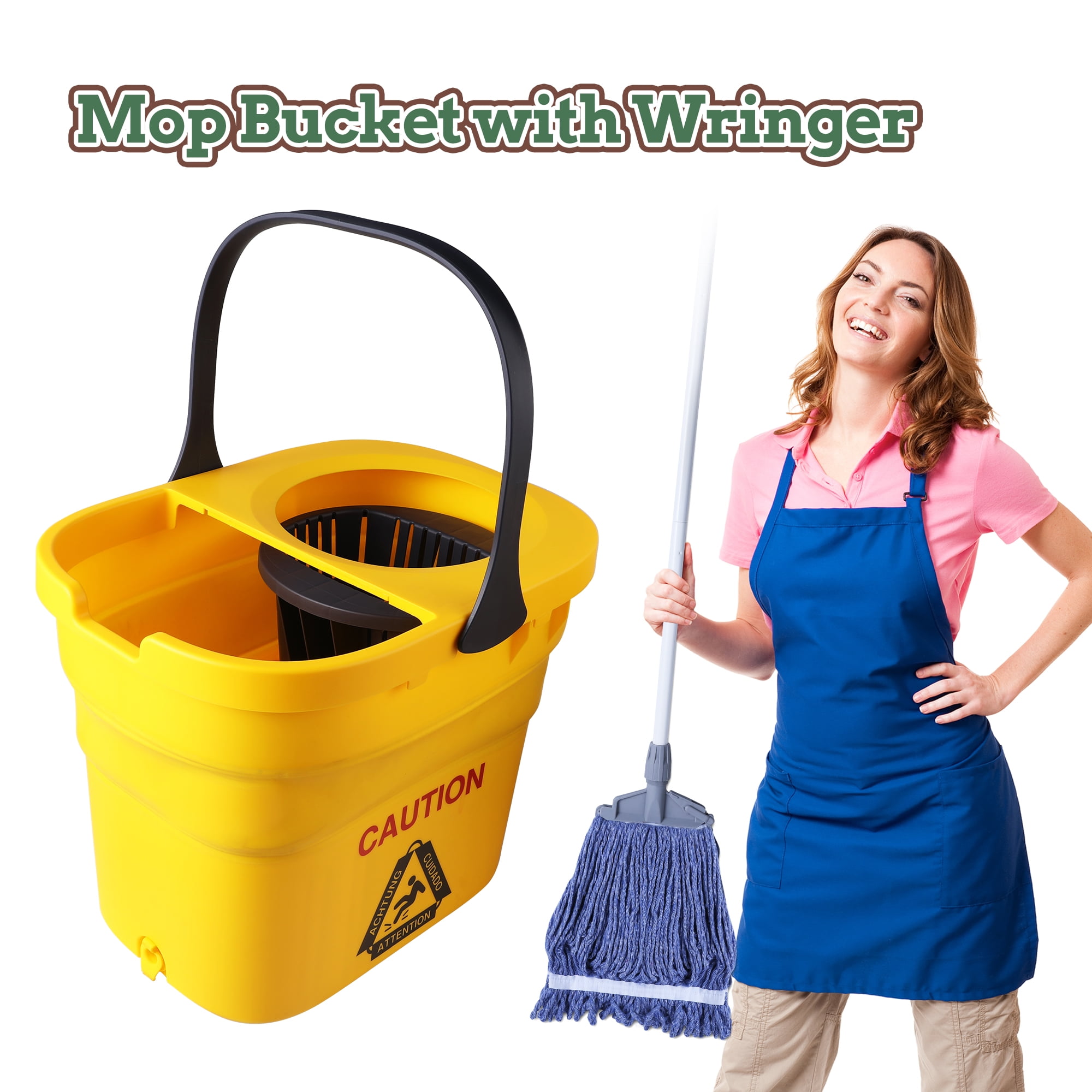 Eyliden EasyWring Spin Mop Bucket, Collapsible Mop Bucket with Wringer ...