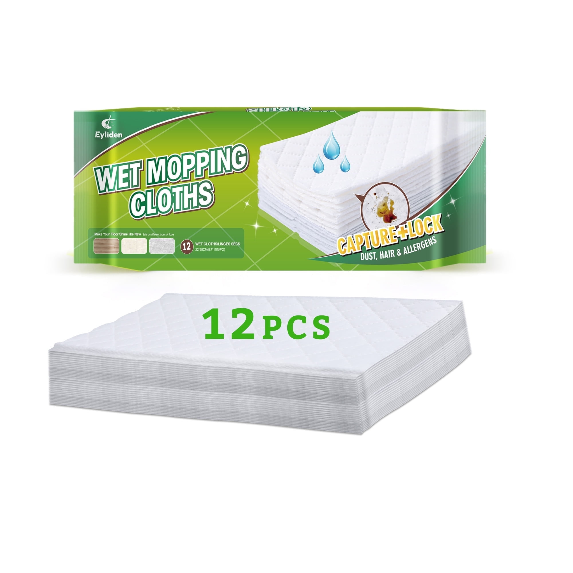 Eyliden Mop Sweeper Wet Cloths Refills, Disposabl Pads for 10inch for ...