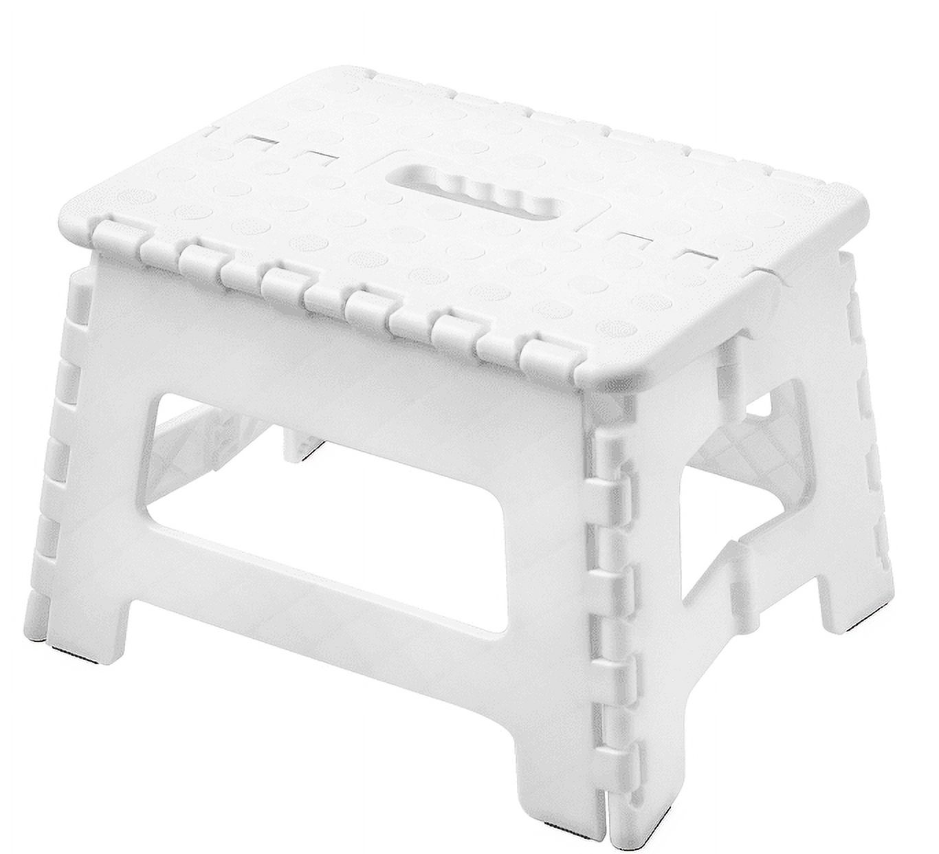 2Pcs of Solid Hardwood Step Stools, 380 lbs Capacity Non-Slip Footstool ...