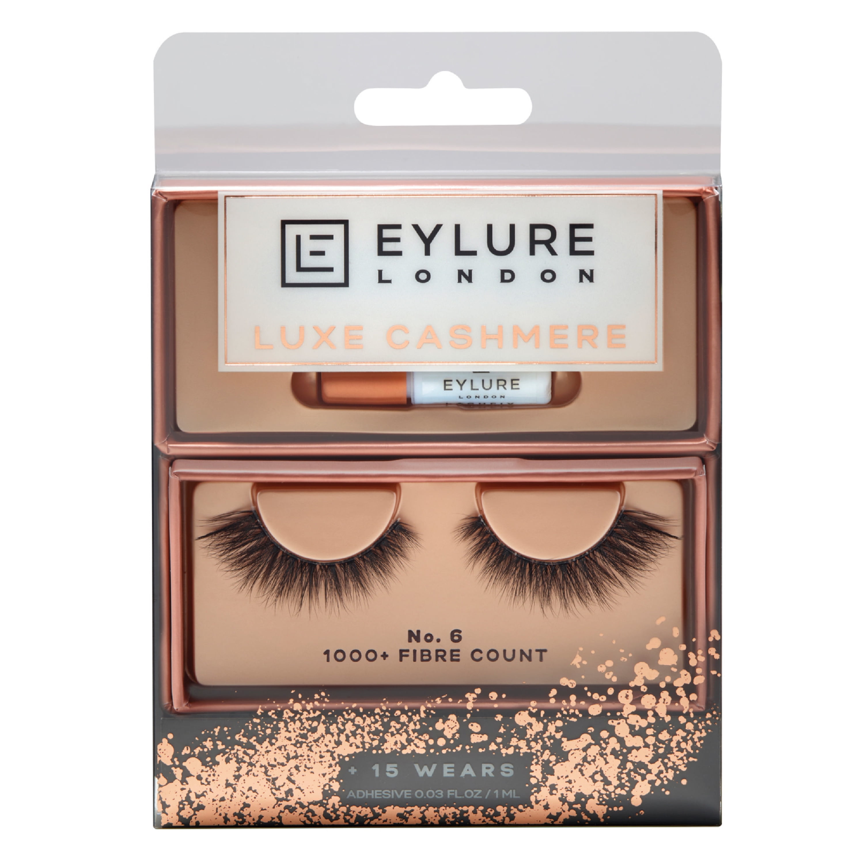 Eylure Luxe Cashmere No. 6 Faux Mink Eyelashes, Black, 1 Pair - Walmart.com