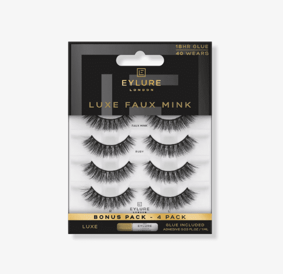 Eylure Luxe Faux Mink Ruby Eyelashes Multipack, 4 pack - Walmart.com