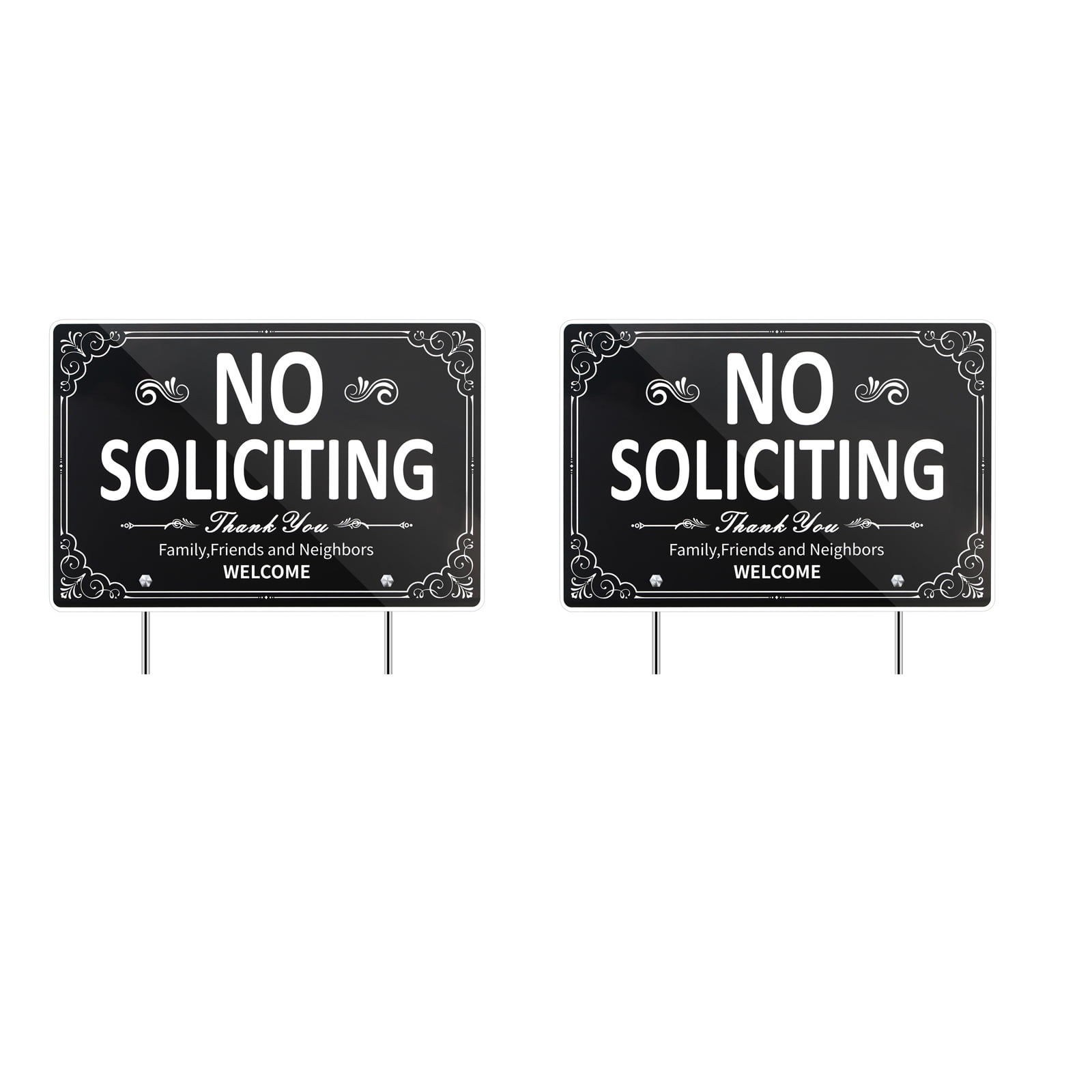 Eyoloty No Soliciting Sign for Yard with Stake,All Metal Construction ...
