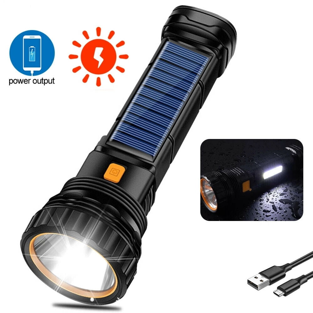 Eyotto Solar LED Rechargeable Waterproof Flashlight - 1000lm Spotlight ...