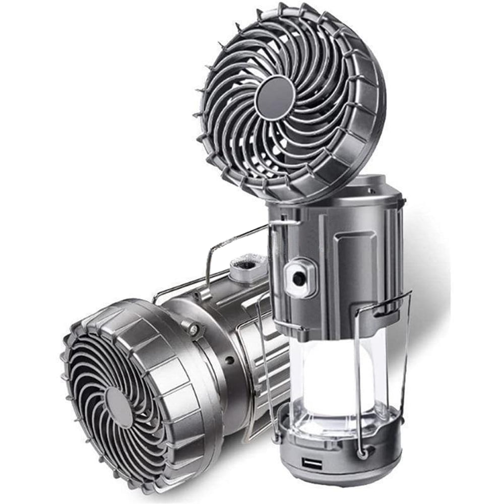 eYotto 2-in-1 Solar Camping Fan Light, Rechargeable LED Lantern ...