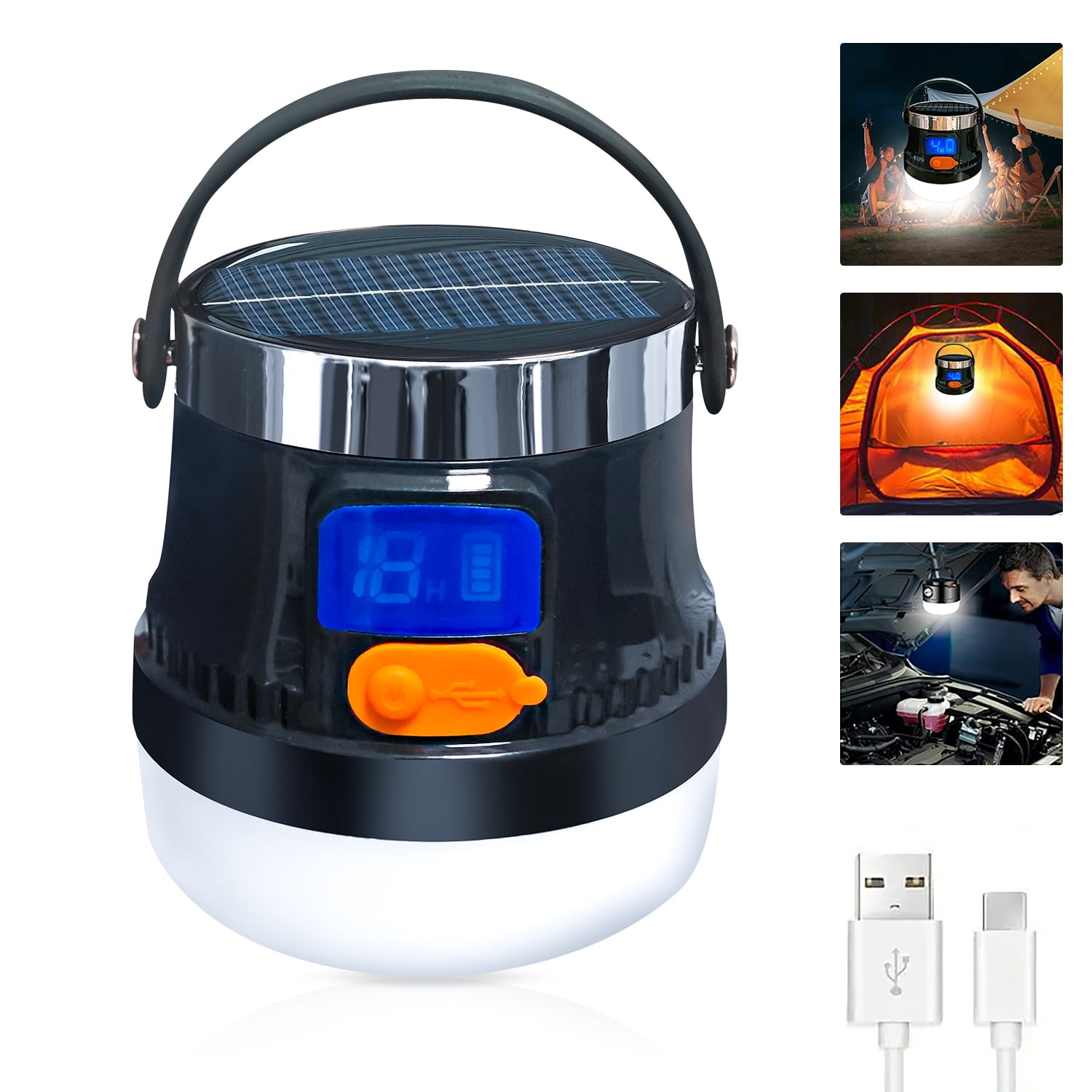 Eyotto Solar Camping Light, Outdoor LED Camping Light with Digital ...