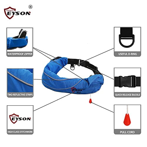 Eyson Inflatable Life Jacket Life Vest Life Ring Belt Pack Waist Bag ...