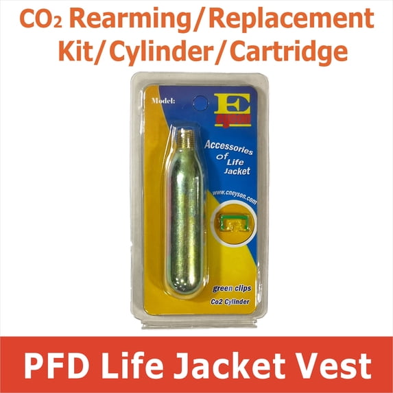 Premium CO2 Cartridge for Life Jacket - Manual Version Lifejacket CO2 ...
